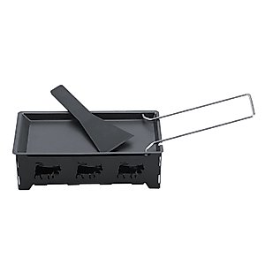 ViaGasaFamido Bakeware Stove Set Non-Stick Pan Portable Carbon Steel Grilling Tool Household Kitchen Grilling Tool Candle Light Cheese Pot with Foldable Handle