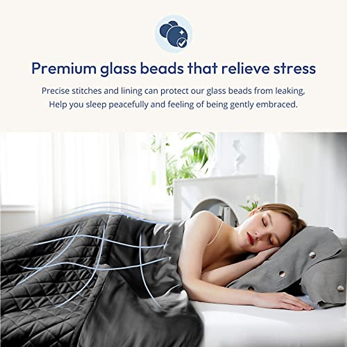 Aimon Weighted Blanket, Oeko-Tex Certified Cotton Material and Bamboo Cooling Weighted Blanket, 2 in 1 with Removable Cover, Dark Grey(60''*80'', 20Lb)