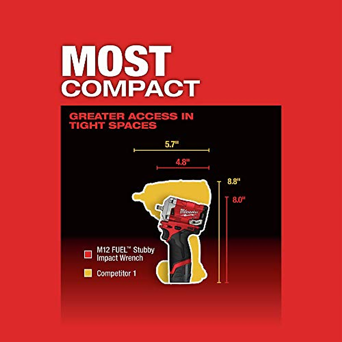 M12 Fuel Stubby 3/8" Impact Wrench (Bare Tool)