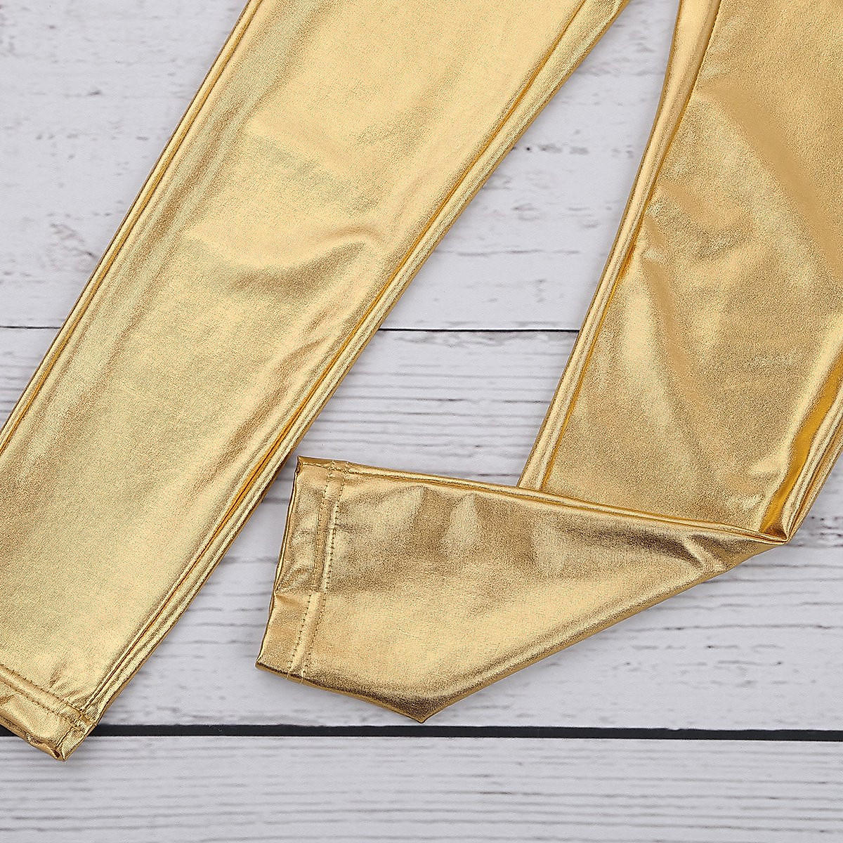 iiniim Kids Boys Girls Sleeveless Shiny Mettalic Full Body Unitard Jumpsuit Gymnasitc Tank Leotard Fancy Dance Costumes Gold 8-10