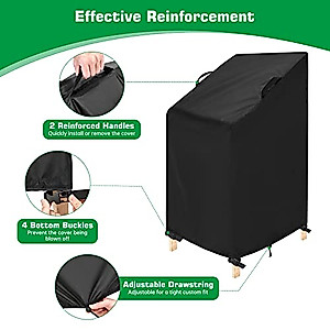 Vickay Stackable Patio Chair Cover Waterproof Outdoor Chair Cover Heavy Duty Lawn Patio Furniture Covers 25.6" L x 25.6" W x 47" H