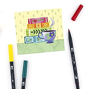 Tombow Dual Water Based Markers, Twin Tip, Primary Palette Assorted Inks, 10/Pack (56167)