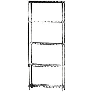 Shelving Inc. 8"d x 24"w x 72"h Chrome Wire Shelving with 5 Shelves