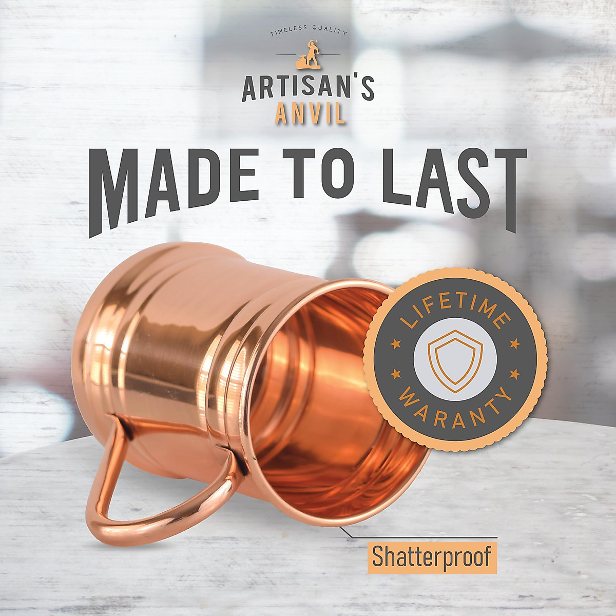 PURE COPPER BEER MUG – Unique Tankard Look - Handmade 100% Pure Copper Beer Stein - Solid Copper,No Lining - Polished Copper Inside & Out - 18 oz – Ice Cold Beer, Moscow Mules, & Recipes E-book