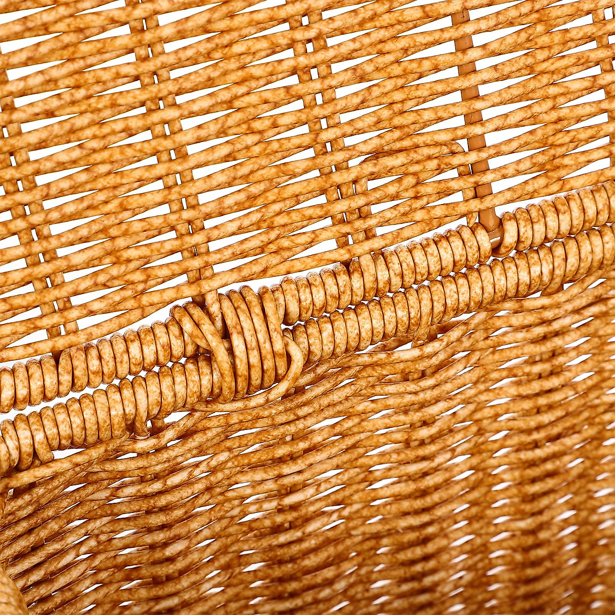 Gadpiparty Large Wicker Storage Basket with Lids Wicker Basket Rattan Magazine Holder Decorative Basket Bin Woven Storage Container, 15 Inch