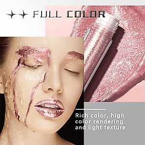 NewBang 3 Colors Metallic All Glitter Liquid Lipstick Set Chameleon Lip Gloss Tint Stain Waterproof Diamond Shimmer Shinning Sparkly Face Eye Glow Moisturizing High Glow Christmas Party Makeup Gift