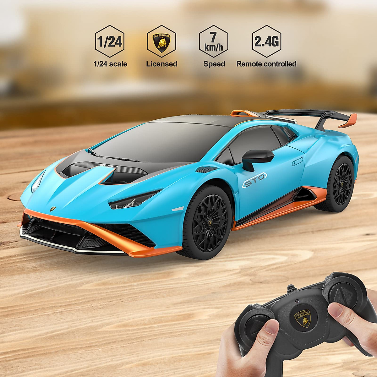 RASTAR Lamborghini Remote Control Car, 1/24 RC Lamborghini Huracán STO Toy Car RC Cars, Gifts for Dad