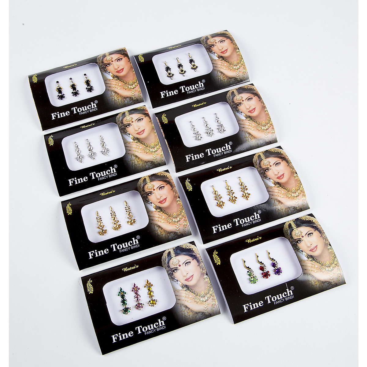 8 Bindi Pack- 24 Combo Bindi Stickers Multicolored,Silver,Gold,Black, Bindi Tattoo Bindi Jewelry