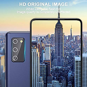 Rhidon 【4 Pack】 2 Pack Tempered Glass Screen Protector for Samsung Galaxy S20 FE(6.5”)+2 Pack Camera Lens Protector Tempered Glass for Galaxy S20 FE, Ultrasonic Fingerprint Compatible Bubble Free