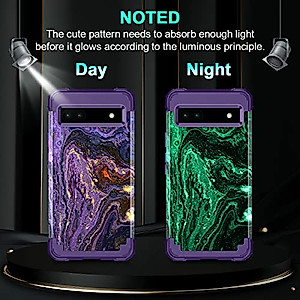 Miqala Google Pixel 6A Heavy Duty Case: Shockproof, Anti-Scratch, with 2 Tempered Glass & Camera Lens Protectors - Purple