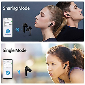 SIXGO Bluetooth Headphones in Ear Wireless Headphones Bluetooth 5.0 Earphones Sport True Wireless Earbuds Hi-Fi Stereo Sound Touch Control Super Lightweight Microphone for Smartphone