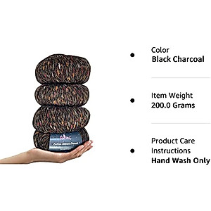 Cotton Alpaca Tweed, 3 DK, Light Worsted Yarn Pack of 4 (588yds/200g), Super Soft Fluffy Blend for Knitting and Crocheting Hats, Shawls, Garments, Blankets (Black Charcoal)