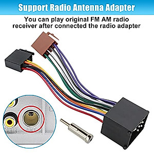 Car Radio Wiring Harness Adapter Compatible with BMW 3 E30 E36 E46 E34 5 E39 ISO Stereo Wire Cable with Antenna Connector