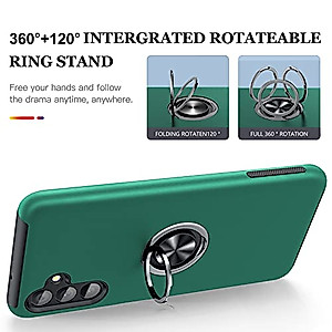 JAME for Samsung Galaxy A13 5G Case, Galaxy A13 5G Case with Screen Protector[2 Pcs], Slim Fit Shockproof Protective Case with Ring Kickstand [Magnetic Car Mount Feature] for Samsung A13 5G- Green