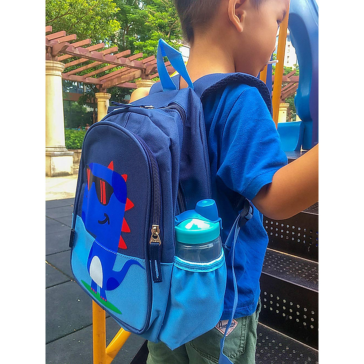 POWOFUN Kids Toddler Travel Backpack Cool Cute Cartoon Daypack (Dinosaur Blue Backpack)