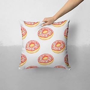 iiRov Delicous Pink Donut with Sprinkles Pattern - Custom Decorative Home Decor Indoor or Outdoor Throw Pillow Cover for Sofa, Bed or Couch Cushion (Pillow CASE Cover ONLY)