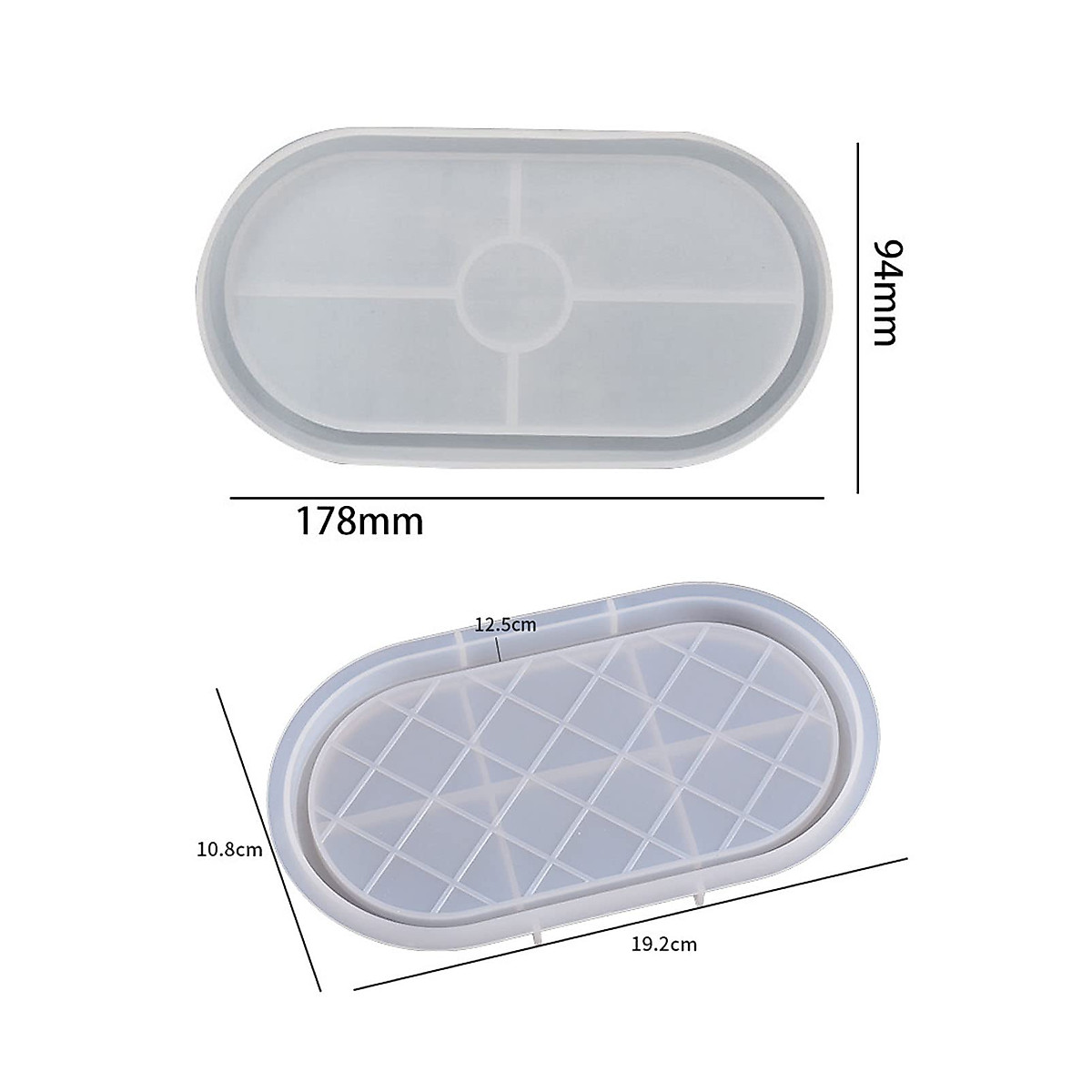 2 Pcs Small Oval Tray Storage Resin Mold Molds Epoxy Resin Ellipse Shaped Tray Coaster for Fruit Candy Jewelry Cup Holder Container, DIY Making Decor Art Crafts