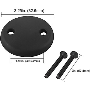 QLXAQLX Tip Toe Bathtub Drain Trim Kit,Two Hole Overflow Plate With Two Matching Screws,Replacement Bath Drain Trim Kit And Universal Fine/Coarse Thread Easy To Install(Matte Black)