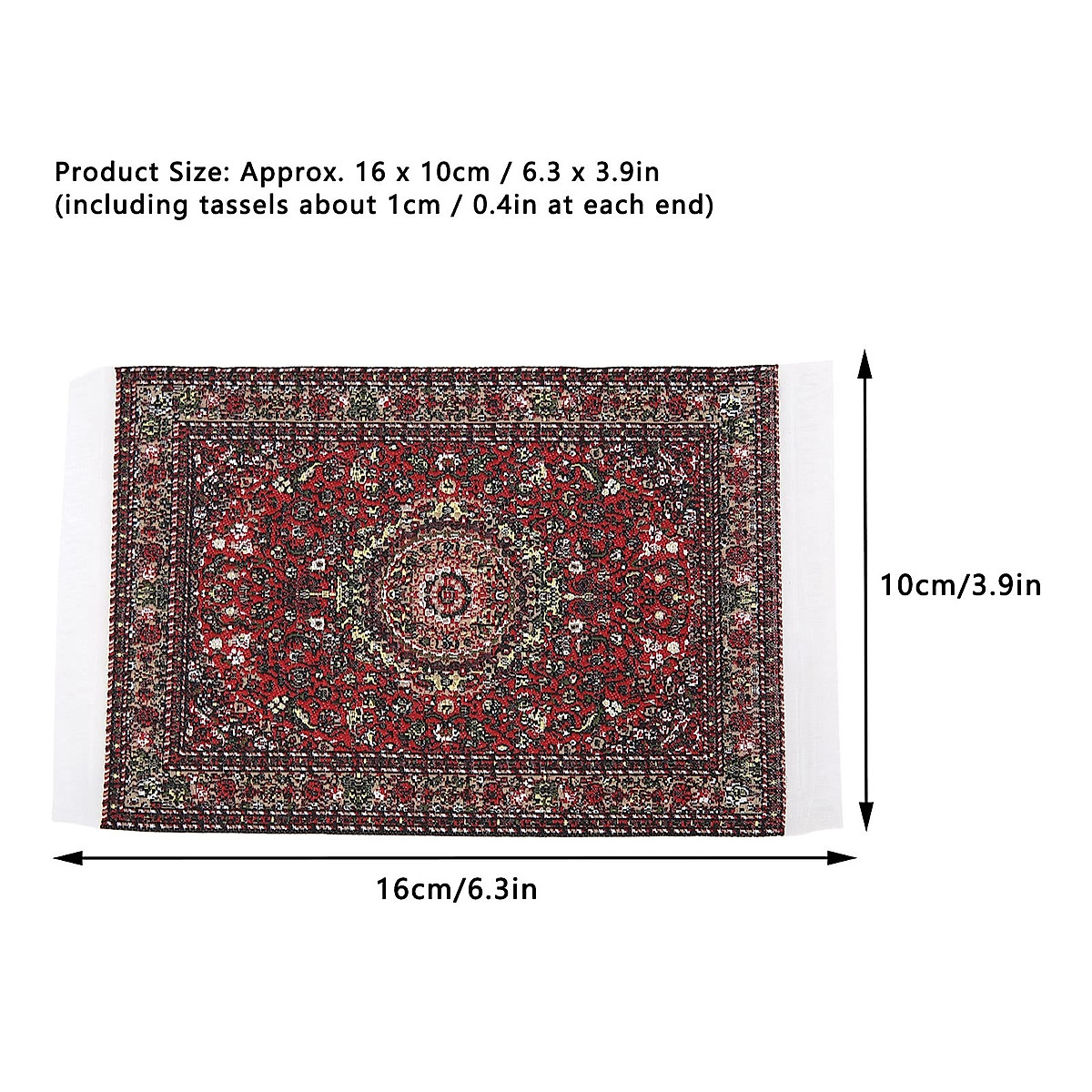 LZKW Turkishness Floral Print, Doll House Asseccories Dollhouse Furniture Dollhouse Blankets Dollhouse Accessories 1:12 Miniature Carpet for Miniature Dollhouse(Red Satin)
