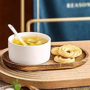 2 Pcs Wooden Plates,URMAGIC Japanese Style Wood Serving Tray,8 x 5 Inch Rectangle Bamboo Tray,Wooden Plain Tea Tray,Wooden Dessert Plate Cake Plate,Dinner Plates,Snack Fruit Decorative Tray