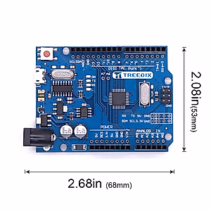 Treedix 2 pcs ATmega328P CH340 Development Board Micro USB Interface Compatible with UNO R3 Board Projects Compatible with Arduino Starter