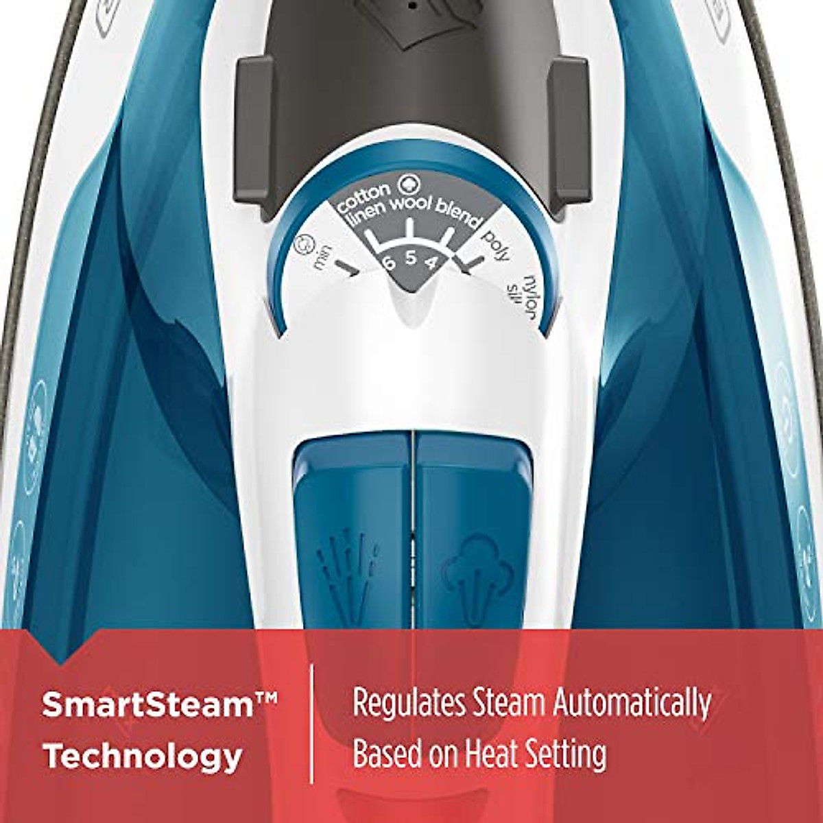 BLACK+DECKER Easy Steam Compact Iron, IR06V, Dual Position Cord, TrueGlide Non-Stick Soleplate, Vertical Steam, SmartSteam