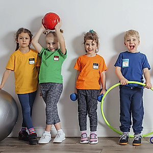 Mobiusea Creation Hello My Name is Name Tag | Gold Foil | Perforated 2.5 x 2.5 Inch Large Name Labels Roll | Black, Blue, Red and Grey |100pcs Name Stickers Name Badge for Business and Conference