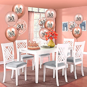 30th Birthday Balloons 18 Pcs Rose Gold Happy 30th Birthday Latex Balloons Confetti Balloons for Men Women 30th Anniversary Birthday Party Decorations Rose Gold Balloons Birthday Decor Supplies12 inch