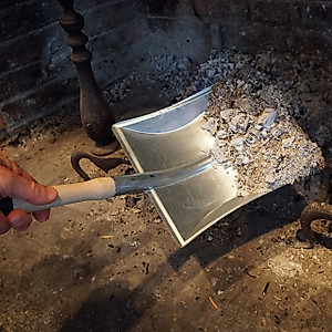 Kings County Tools Fireplace Brush and Scoop Cleaning Set | 13.5" Long Fireplace Broom and 8" Wide Steel Fireplace Shovel | Wooden Handles with Easy Hang Holes