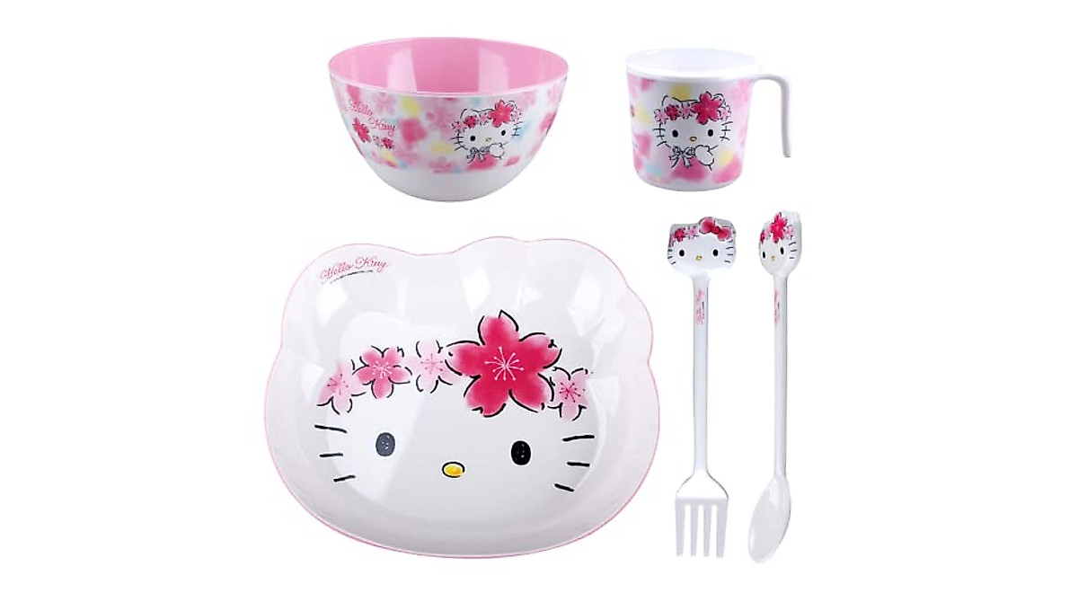 Hello Kitty Flowers Cute Dinnerware Set - 5 Pieces