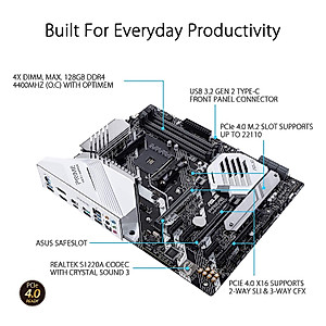 Asus Prime X570-Pro Ryzen 3 AM4 with PCIe Gen4, Dual M.2 HDMI, SATA 6GB/s USB 3.2 Gen 2 ATX Motherboard (Renewed)