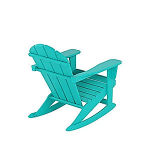 WestinTrends Malibu Rocking Chair Outdoor, All Weather Resistant Poly Lumber Classic Porch Rocker Chair, 350 lbs Support Patio Lawn Plastic Adirondack Chair, Turquoise