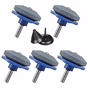 UZKOZAM 5PCS Lawn Mower Blade Sharpener Balancer Kit for Drill Grinder Stone Garden Tool
