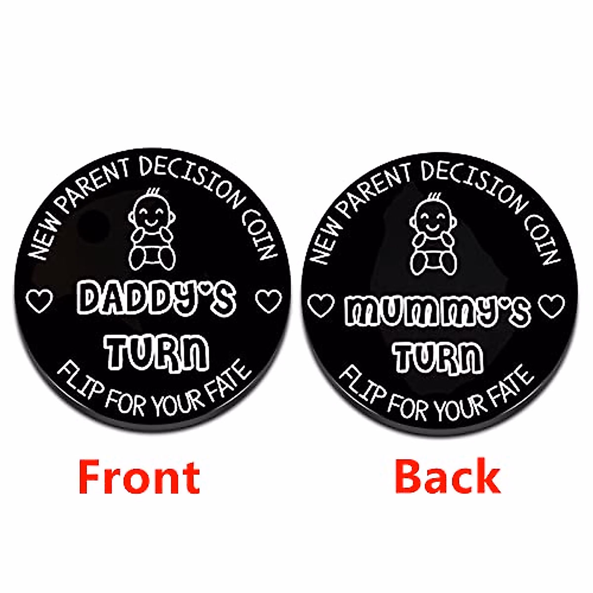 Funny Decision Coin New Mom Dad To Be New Parent Gifts for Pregnant Women First Time Mommy Daddy Birthday Gift for Men Husband Wife Expecting Mother Fathers Day New Baby Present Double-Sided Christmas