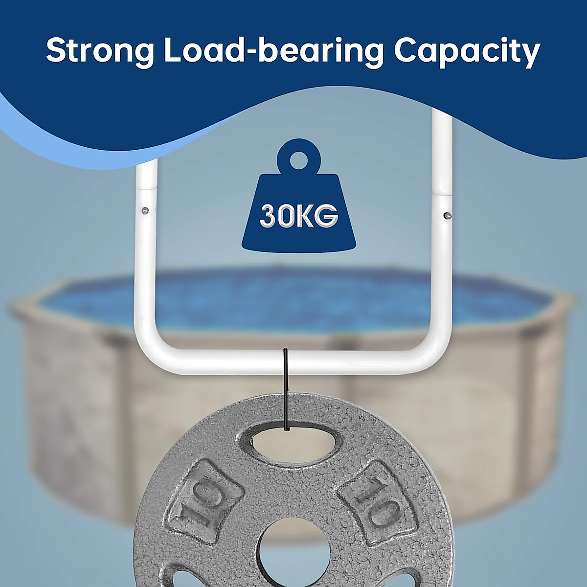 Jantens Solar Cover Holder for Above Ground Pool, Adjustable Solar Saddle Pool Cover Holder Designed for Steel-Wall Above-Ground Swimming Pools, Keep Solar Blankets Off The Ground(5 PCS)