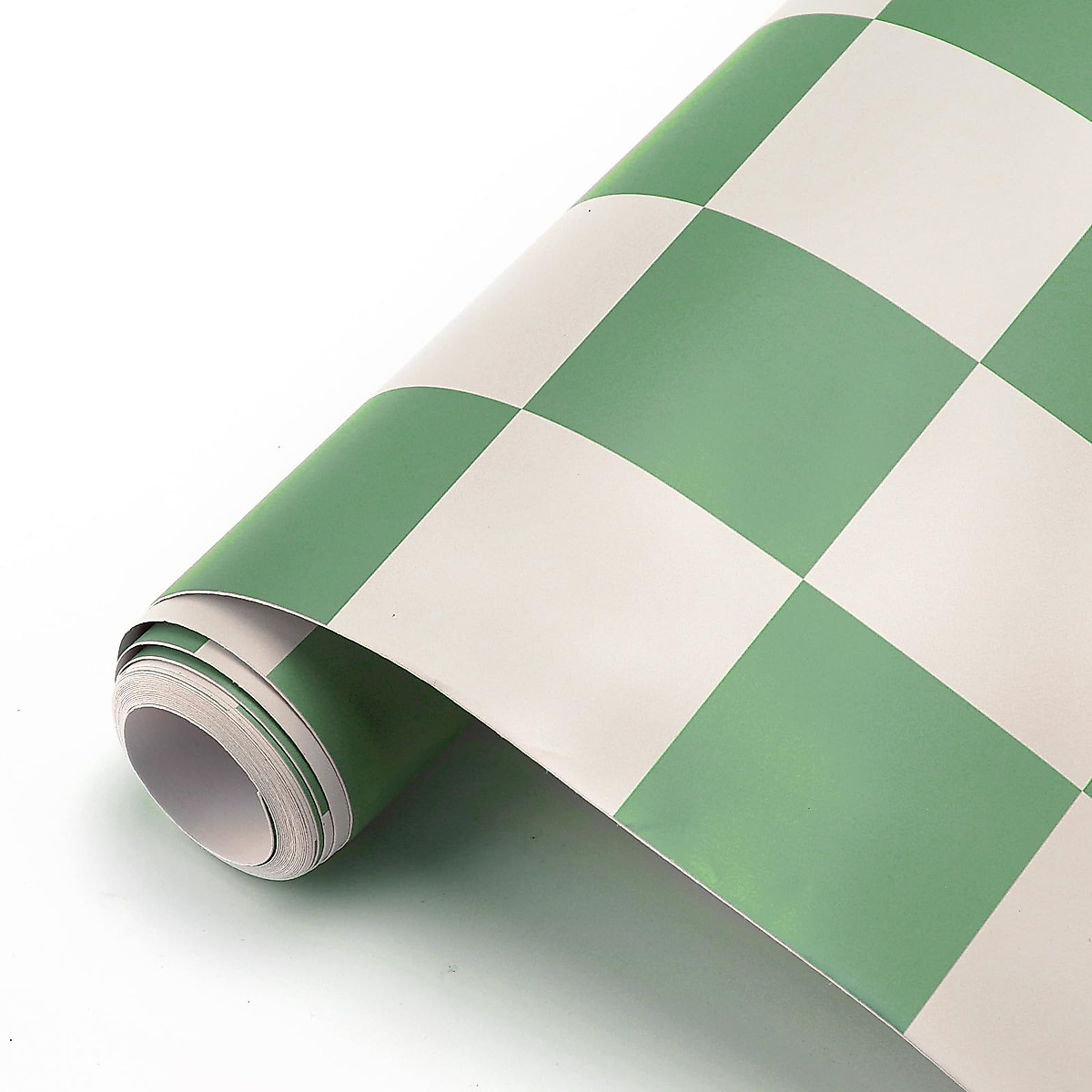 Drydiet Retro Checkerboard Peel and Stick Wallpaper 70s Checkered Wallpaper Checkered Removable Wall Paper Decorative Checkered Decor for Bathroom Cabinet(Green,9.8' X 15.75'')