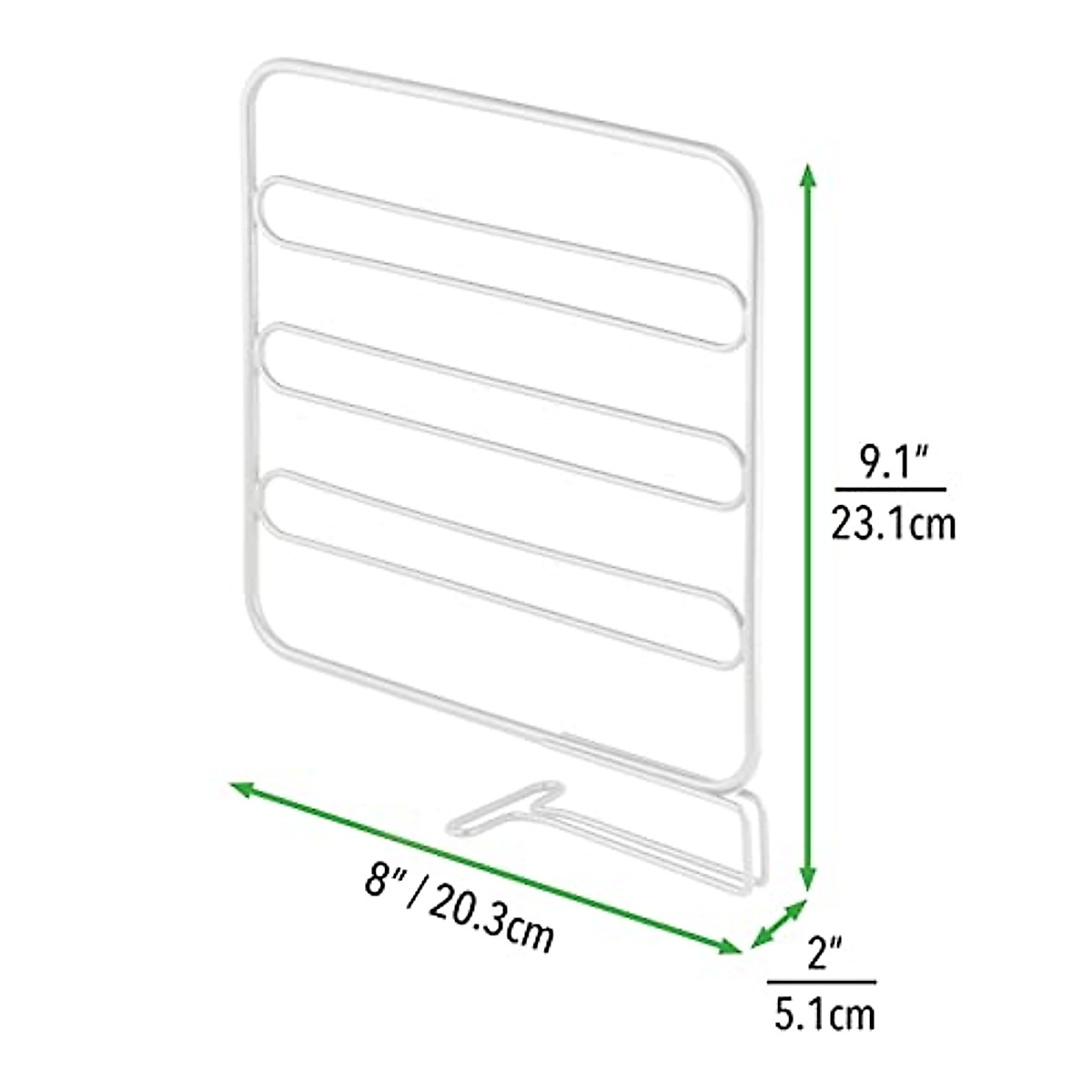 mDesign Versatile Metal Wire Closet Shelf Divider and Separator for Storage and Organization in Bedroom, Bathroom, Kitchen and Office Shelves - Easy Install, 8 Pack - White