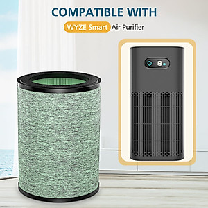 WILERDA H13 True HEPA Filter Replacement Compatible with WYZE Smart Air Purifier, Standard Filter, 2 Packs