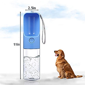 Sofunii Portable Travel Dog Water Bottle with Poop Bag Dispenser &1 Roll Poop Bag