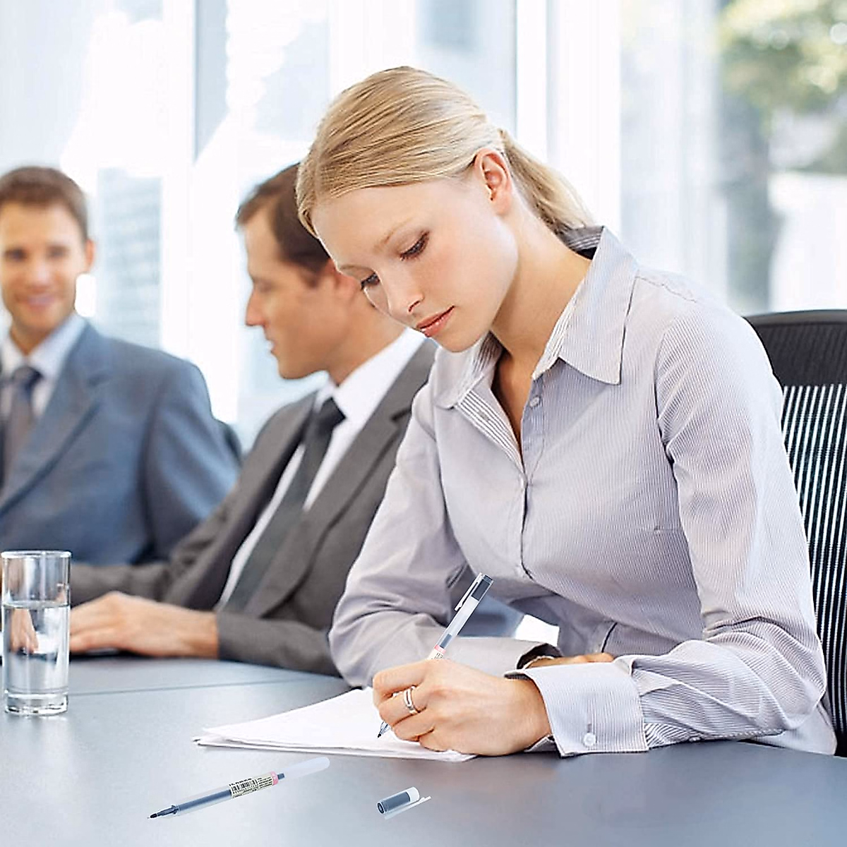 Premium Black Gel Pens, [0.5mm] Extra Fine Point Pens Smooth Writing Ballpoint Pens for Japanese Office School Stationery Supply (12 Packs)