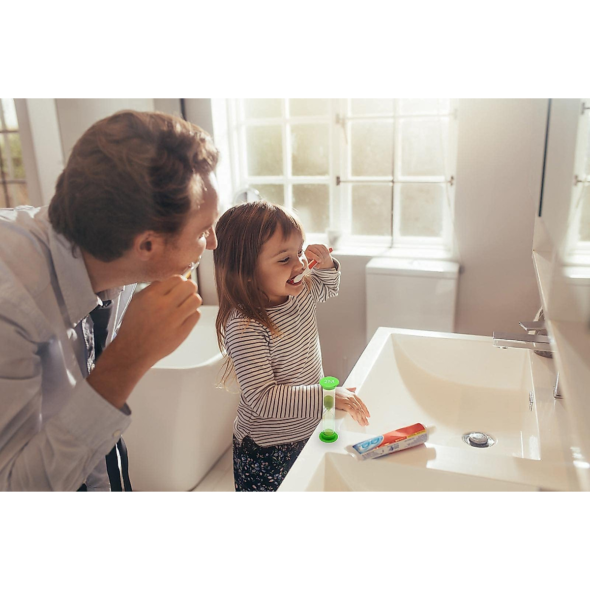 TeacherFav Sand Timer for Kids Set of 3 Small Colorful Hourglass Acrylic Covered Clock 1Min 2Min 5Min for Classroom, Home & Kids Room