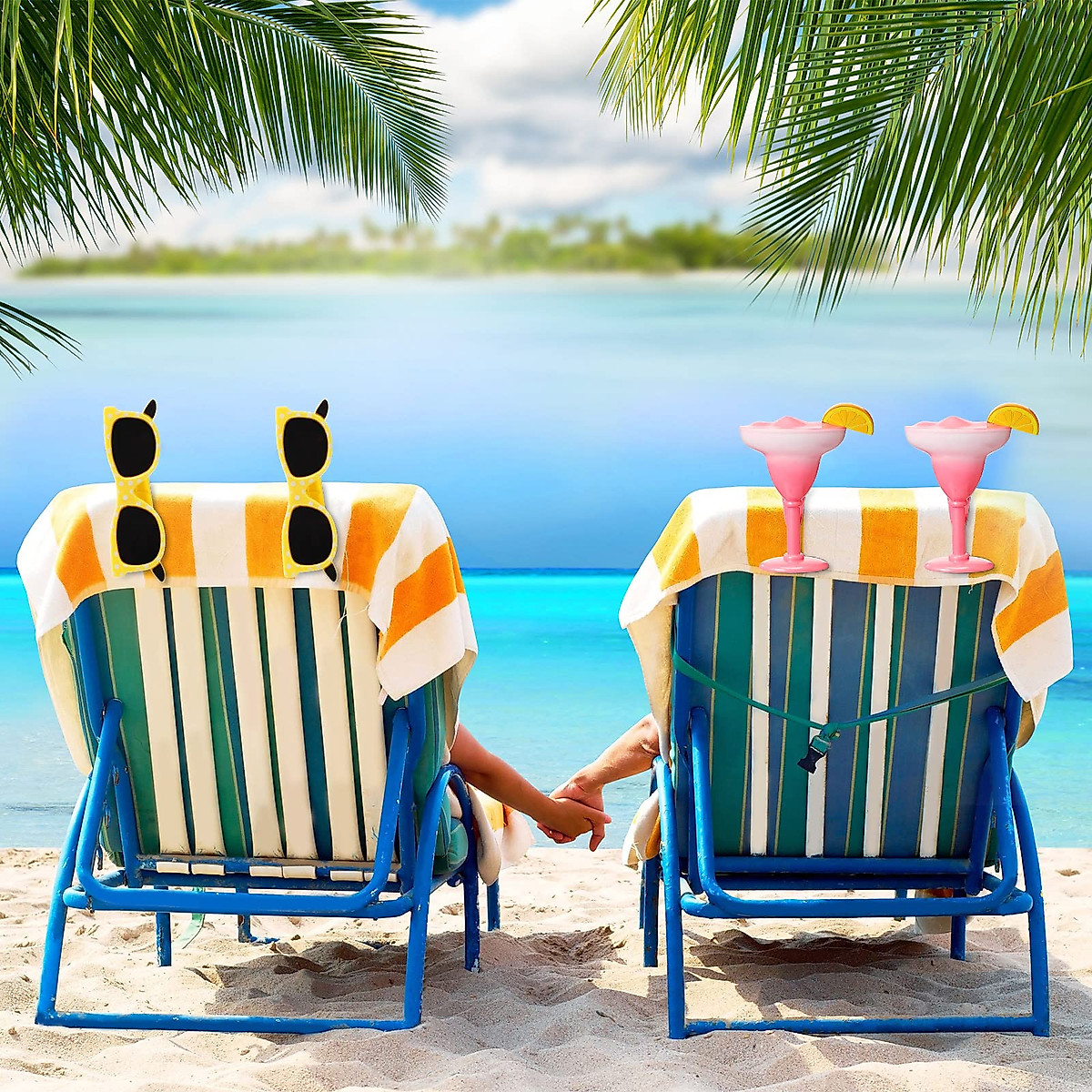 Honoson 12 Pcs Beach Towel Clips Beach Chairs Clips Plastic Swimming Pool Towel Holders Jumbo Size Funny Clothespins for Patio Holiday Pool Blanket Decoration (Cute)