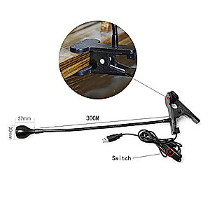 Liyafy Clamp Desk Lamp Clip on Reading Light 3000-6500K Adjustable Color Temperature 4 Illumination Modes(Black)