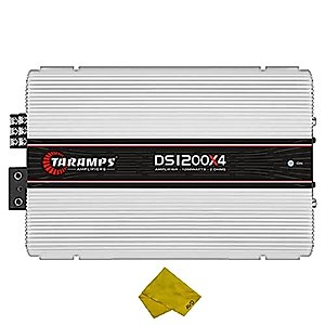 Taramps 4 Channel Car Amplifier – Class D Multichannel Amplifier 1200 Watt RMS, Car Electronics Car Audio Subwoofer 2 Ohm Stable Bass Boost Crossover for Car Speakers Sub Amp
