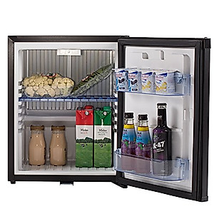 Smad Absorption Mini Fridge 12V 110V Compact Refrigerator with Lock Reversible Door No Noise, 1.0 cu.ft