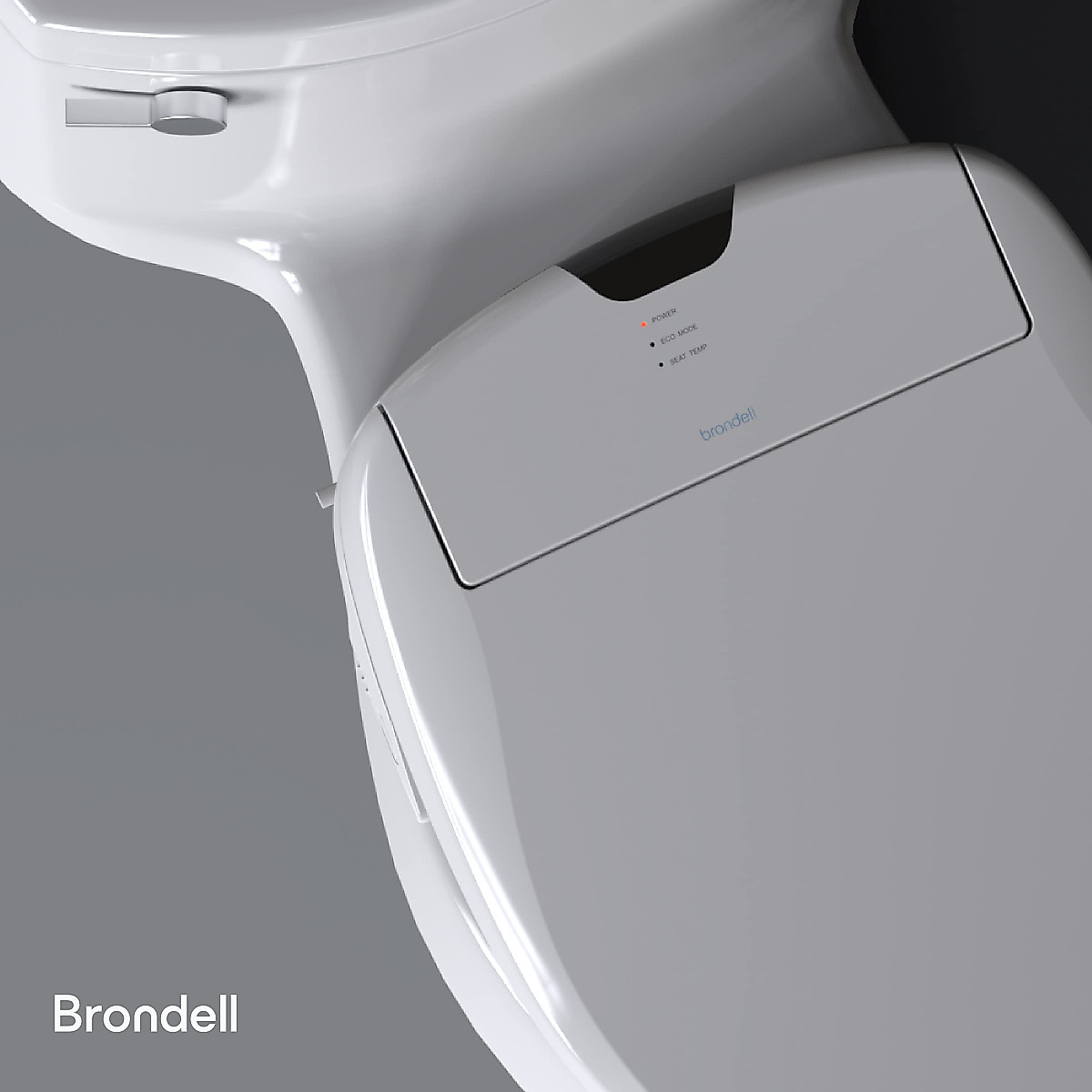 Brondell S1400-RW Swash 1400 Luxury Bidet Toilet Seat in Elongated White with Dual Stainless-Steel Nozzle Clean+, Endless Water-Warm Air Dryer-Nightlight, Round
