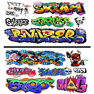 N Scale 1:160 Graffiti Waterslide Decals 2-Pack Set #22 - Weather Your Rolling Stock & Structures!