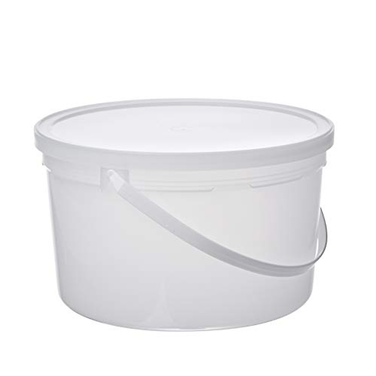 Consolidated Plastics Pail with Handle, HDPE, 4 Quart, Natural, 10 Piece