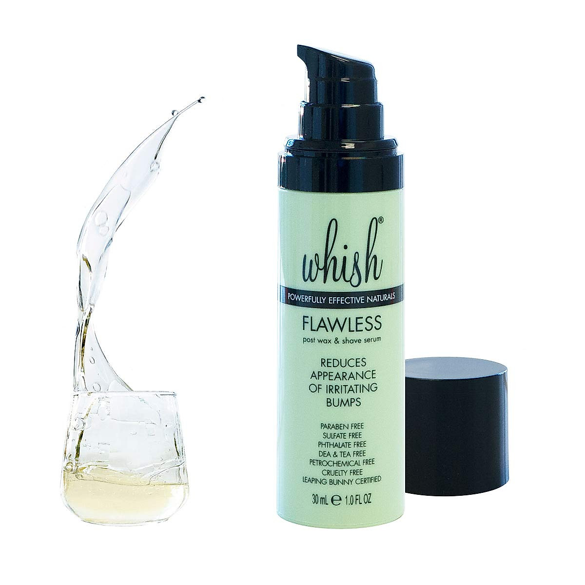 Whish Flawless Post Wax & Shave Serum - Ingrown Hair Treatment for Men and Women - Calming Aftershave Oil for Razor, Wax, & Laser Bumps - With Aloe & Salicylic Acid - Paraben & Sulfate Free - 1 oz