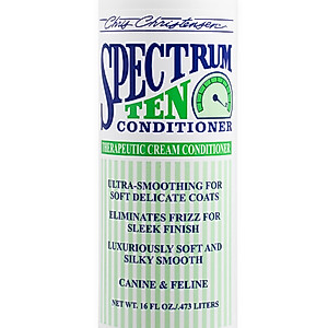 Chris Christensen Spectrum Ten Dog Conditioner, Groom Like a Professional, Gentle Cleansing, Leaves Coat Soft & Silky, Gorgeous Shine, Made in the USA, 473ml